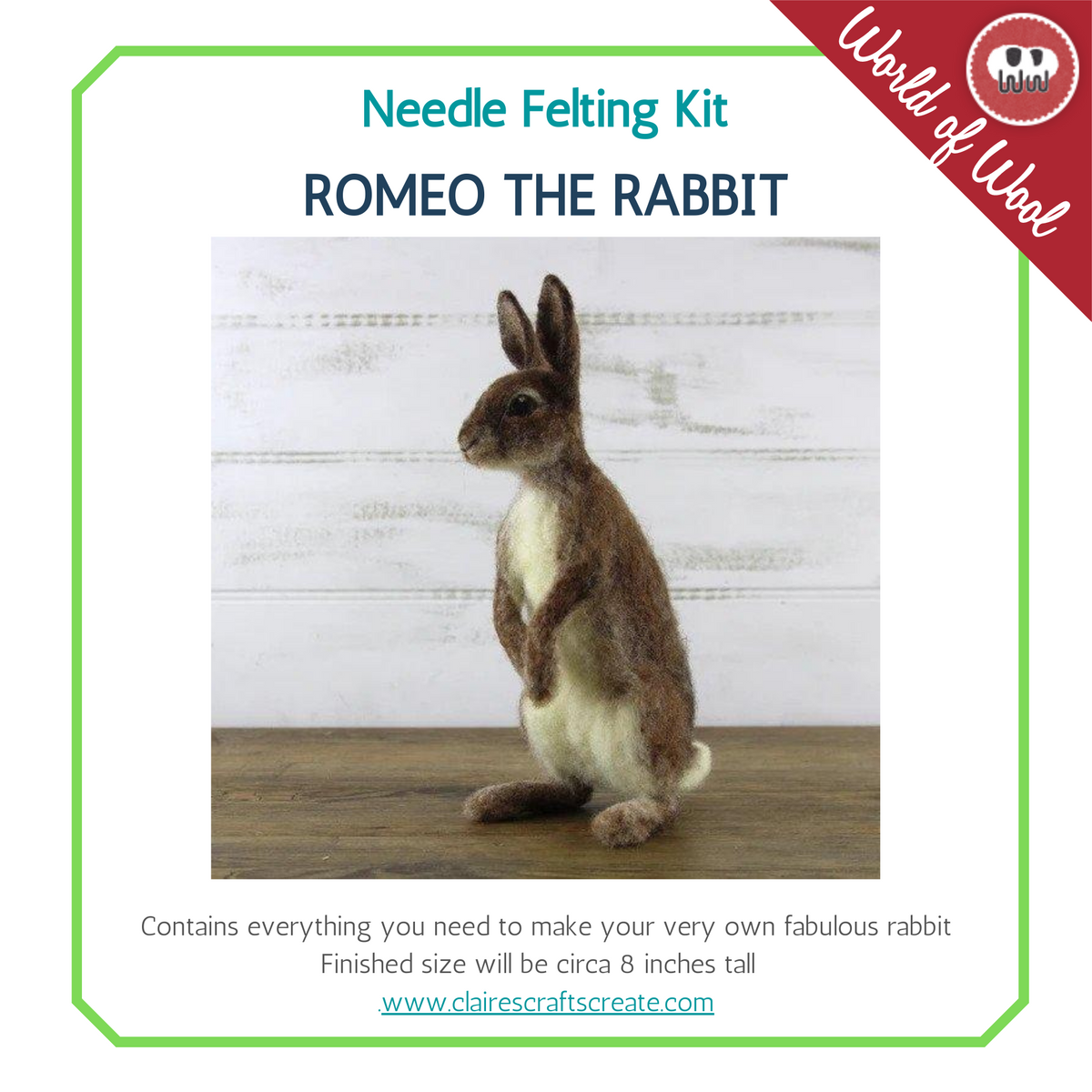 Romeo The Rabbit Artisan Needle Felting WOW Kit – Felt Wildly